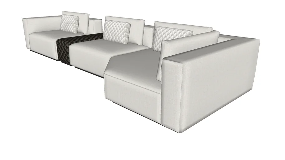 Spruce Modular Sofa 32B Chalk fabric By Modloft | 3D Warehouse