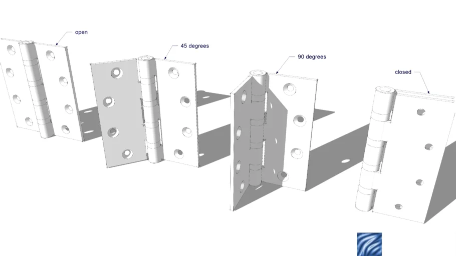 Stanley Heavy Duty FBB Full Mortise 5x4.5 Hinges | 3D Warehouse