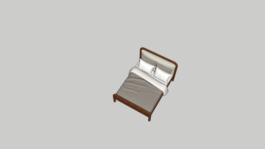CB2 Kamari Oak _ Ivory Queen Bed | 3D Warehouse