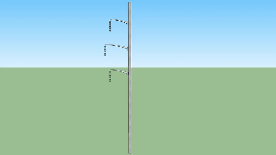 3 Wire Power Line Pole | 3D Warehouse