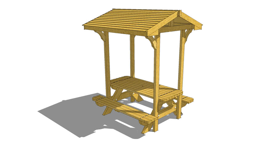 picnic table (roof style) | 3D Warehouse