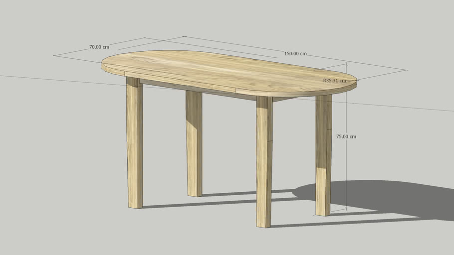 Dining table - Rounded | 3D Warehouse