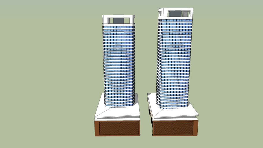 WAYNE TOWERS TWIN TOWERS DIFFERED HEIGHT | 3D Warehouse