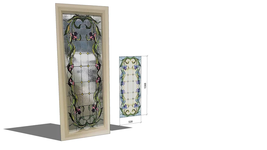 Vitrage 520 x 1360 mm | 3D Warehouse