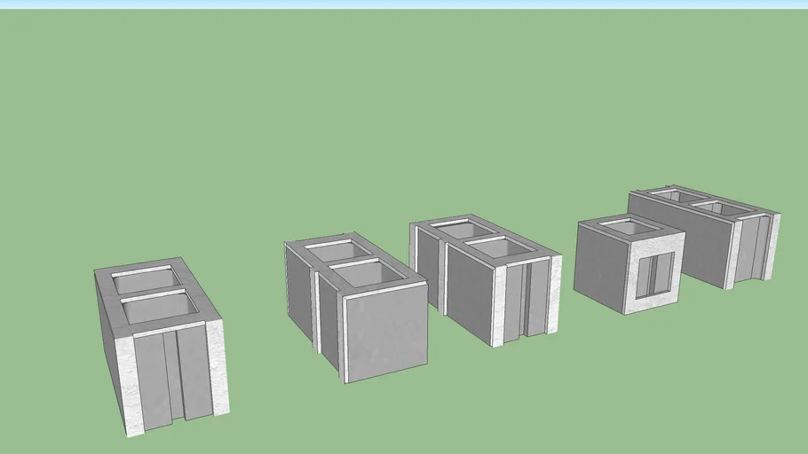 Row blocks | 3D Warehouse