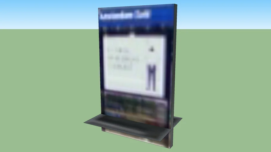 Platform Sign with seat in Amsterdam, The Netherlands | 3D Warehouse