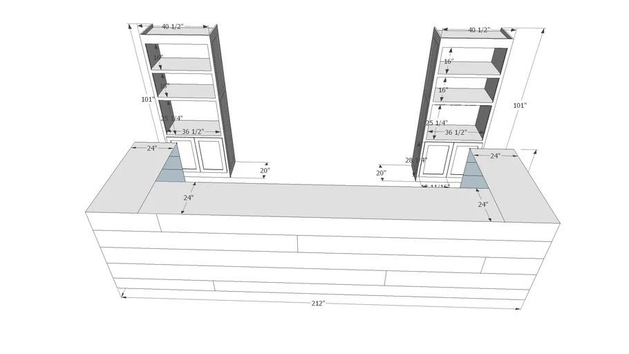 Custom Built In Bar | 3D Warehouse