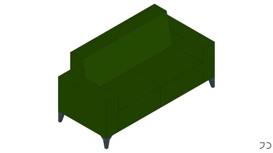 low poly] Two-seat sofa | 3D Warehouse