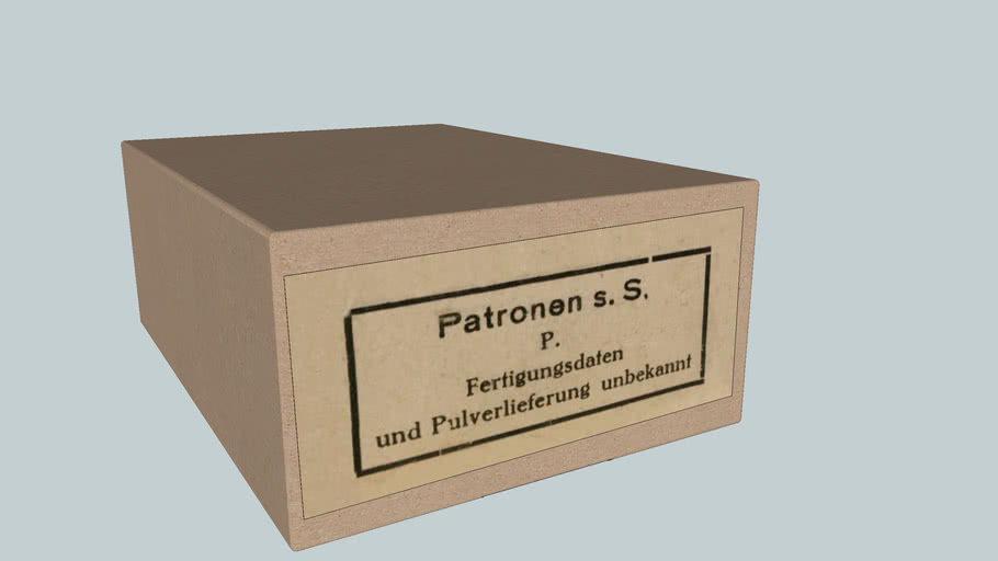 German WWII 7,92x57 ammo box,S.S. bullet,unknow manufacturer | 3D Warehouse