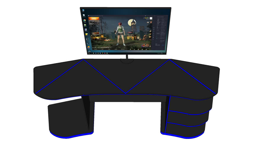 Table PC Gameing/Meja Komputer Gameing | 3D Warehouse
