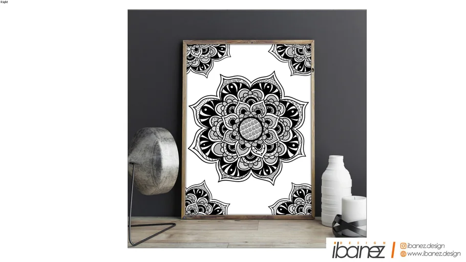 Canvas - Mandala B&W | 3D Warehouse