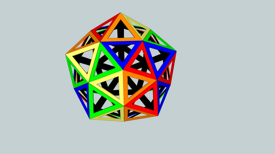 Dodecahedron (expanded, extruded and colored) | 3D Warehouse
