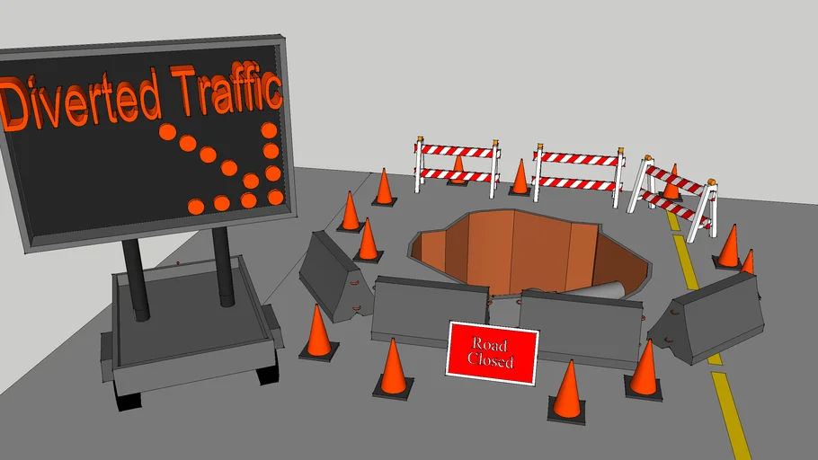 Road block | 3D Warehouse