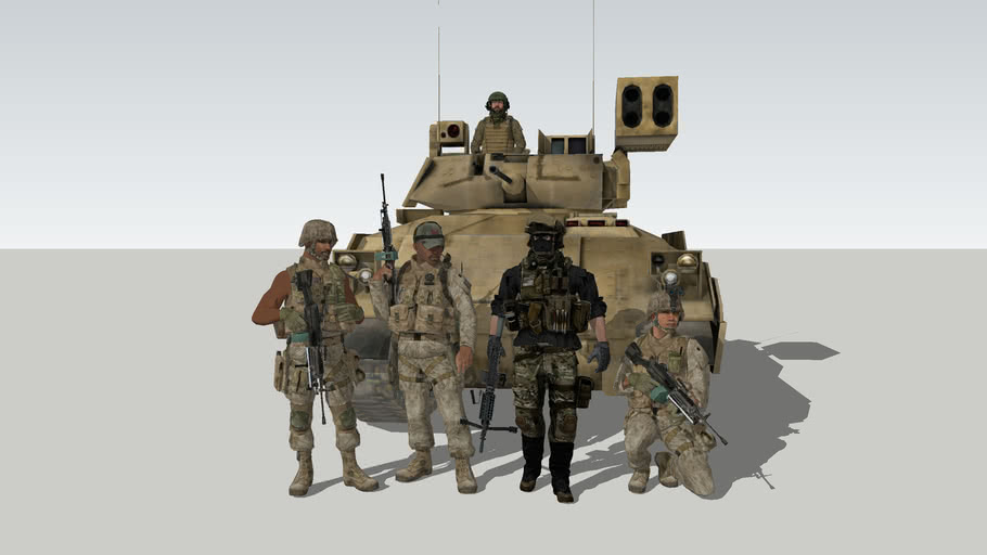 US Army M6 Bradley Linebacker IFV - Desert Set 01 | 3D Warehouse