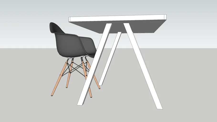 meja belajarset | 3D Warehouse