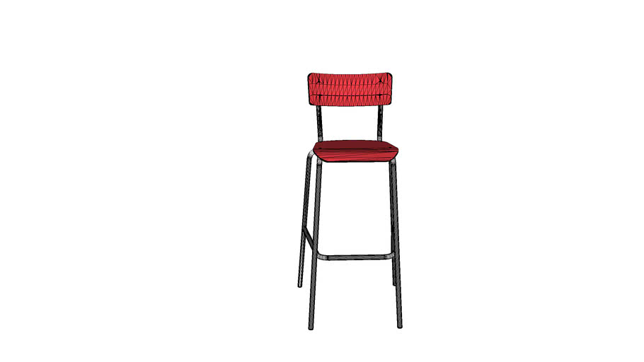 CHAISE SUZIE HAUTE ROUGE - RED HIGH SUZIE CHAIR-H75CM -LES GAMBETTES ...