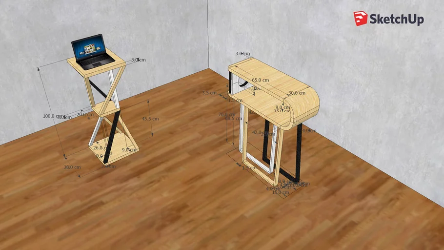 console table and laptop stand | 3D Warehouse