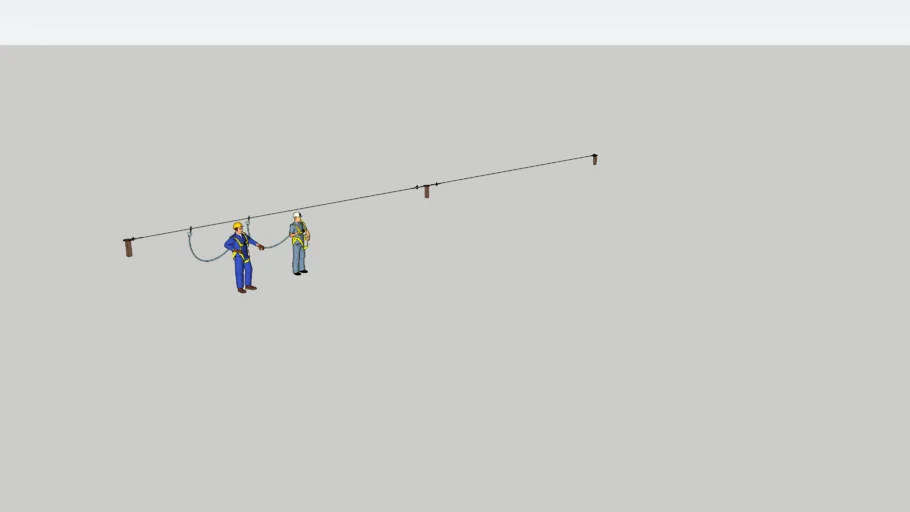 Safety belt with life line rope | 3D Warehouse