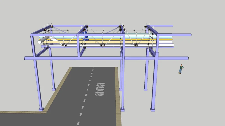 Slung Scaffold at Over Head Bridge | 3D Warehouse