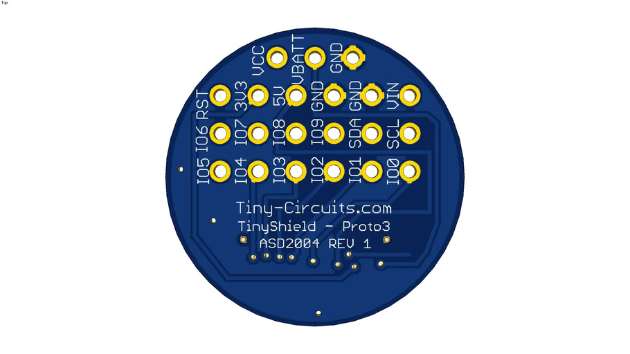 TinyCircuits-TinyShield-Proto3-ASD2004_Circle | 3D Warehouse