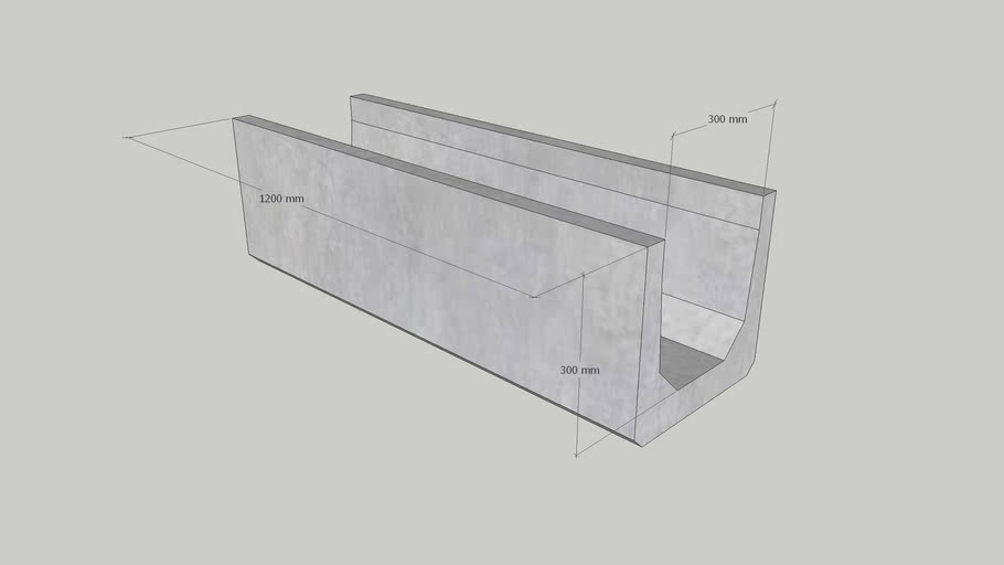 U-Ditch_W.300xH.300xL.1200.skp | 3D Warehouse