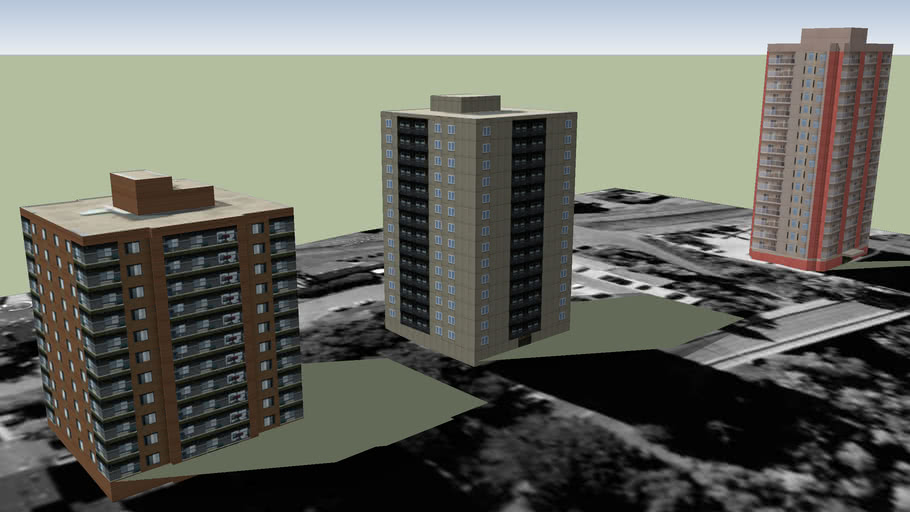 Waterford House, Tower on the Hill and Lord Strathcona Manor | 3D Warehouse