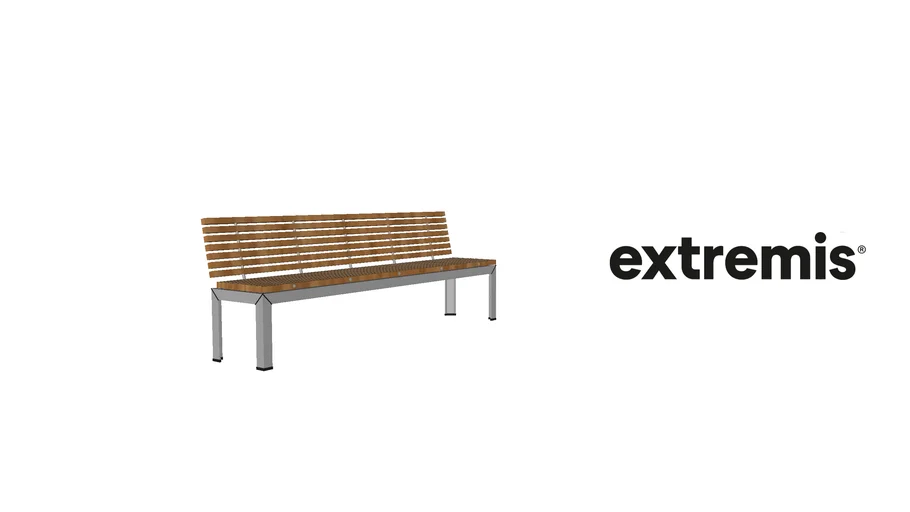 Extempore bench + backrest - 225 cm | 3D Warehouse