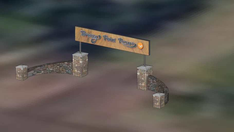 Breezy Point Resort Entrance Gates | 3D Warehouse