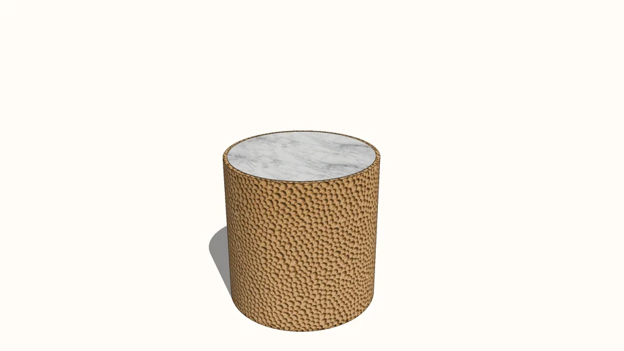 Hammered Metal Cylinder Accent Table | 3D Warehouse