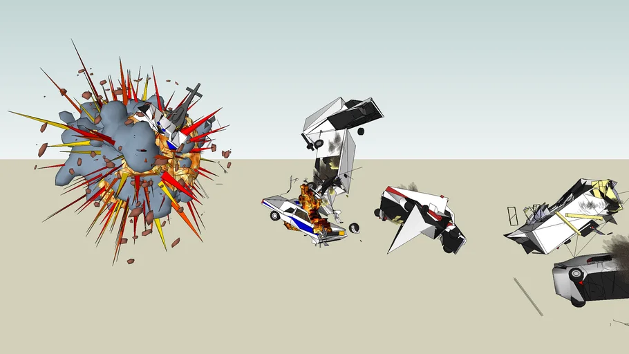 mid air car explosins | 3D Warehouse