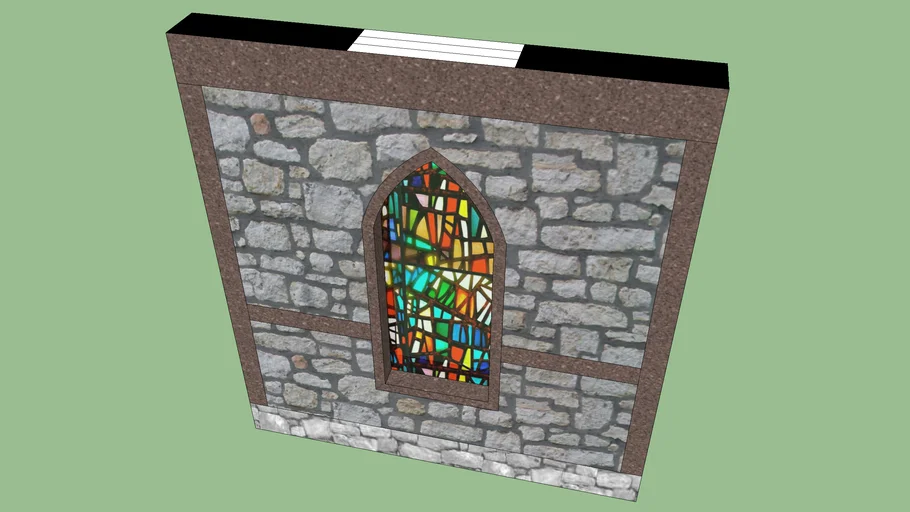 Wall_Stone_Window_Stained_Glass | 3D Warehouse