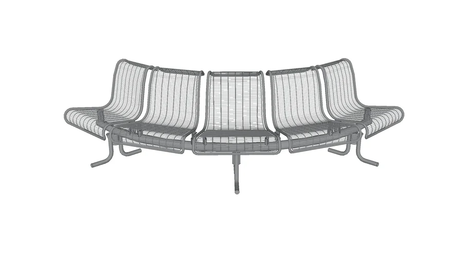 Plexus 5 Seat Bench | 3D Warehouse