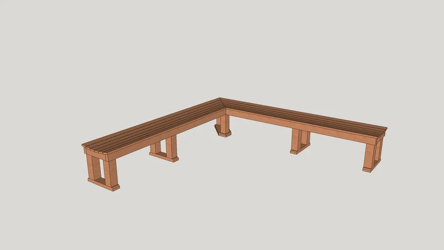 Curved corner bench | 3D Warehouse