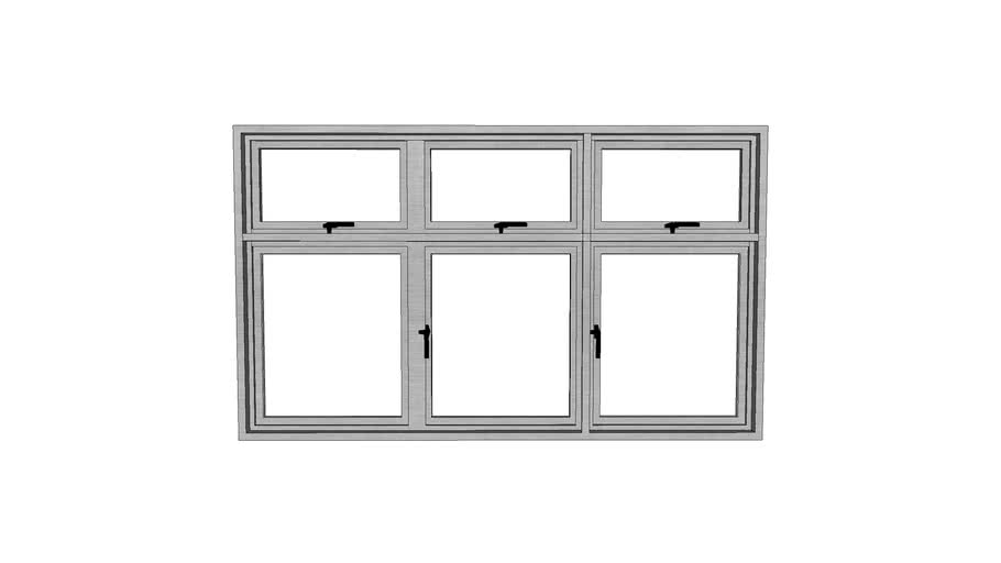 BTO Bedroom 3 Panel Casement Window | 3D Warehouse