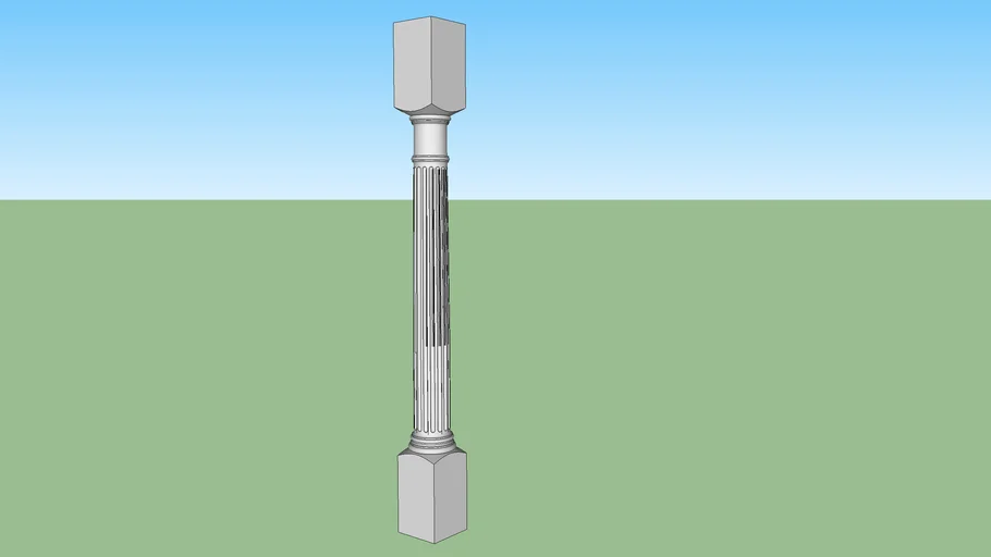 tablelegs.com Fluted Doric Column With Blocks Part # 507C36F | 3D Warehouse
