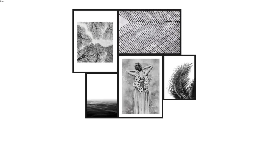 Composição de 5 quadros - Nature Rouse - Ammo Quadros | 3D Warehouse