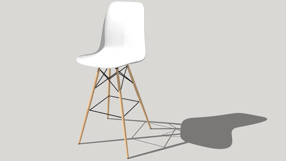 Scandinavian white snack stool - MOZAIK MINI design stool | 3D Warehouse