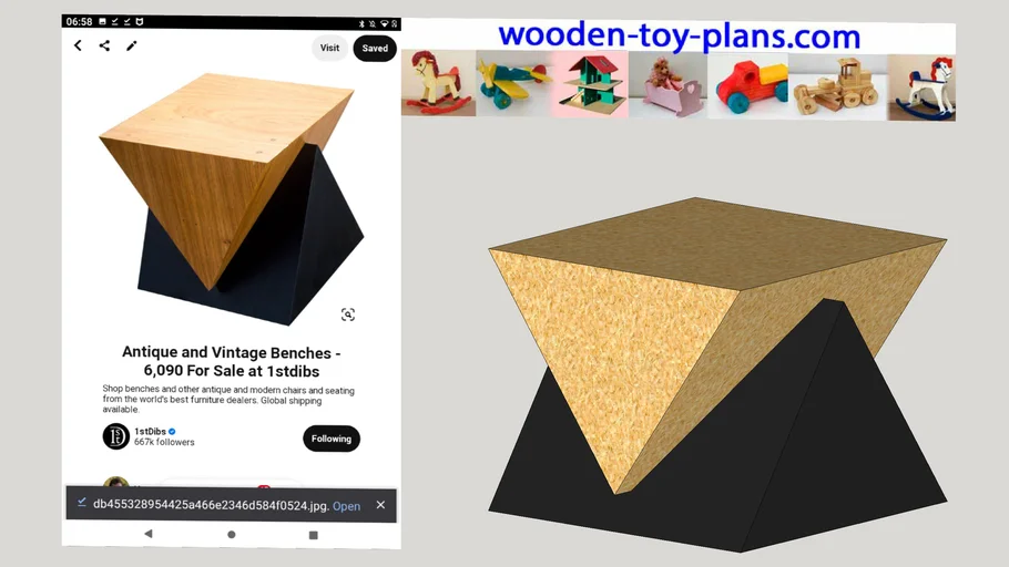 Triangle Shape Side Table | 3D Warehouse