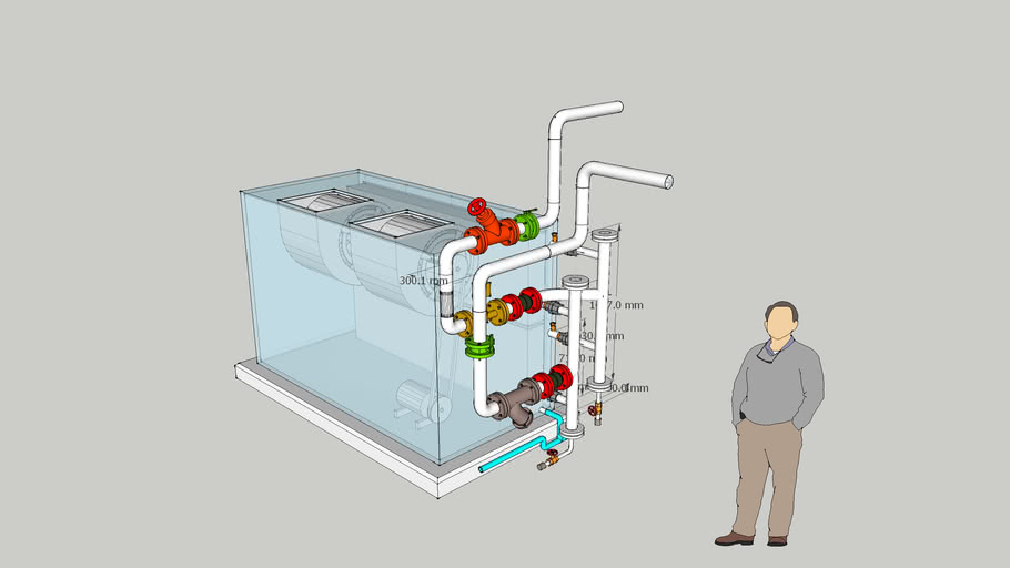Chilled water pipe installation - 1 for Air handling unit | 3D Warehouse