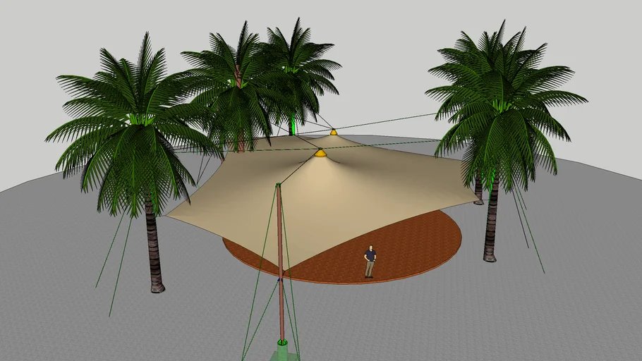 Tensile Membrane Hanging On Trees Bali | 3D Warehouse