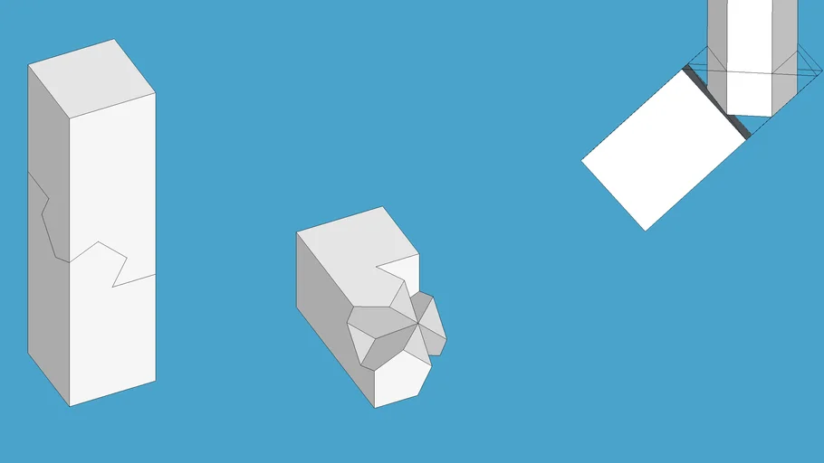 Kawai Tsugite Joint, Hexagone joint | 3D Warehouse