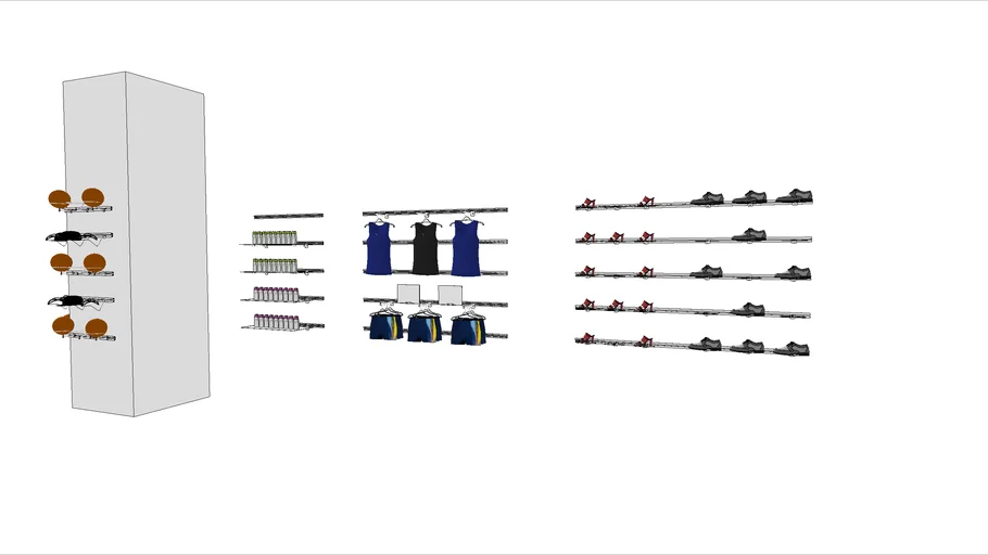 Aluminum Horizontal Mounting Strip for SlatWall Fixtures UniSlat | 3D ...