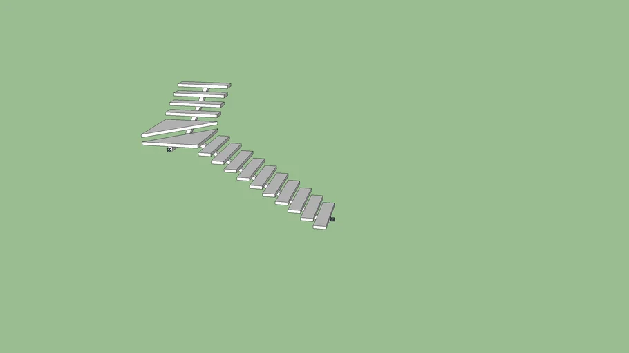 Escada em L com viga central | 3D Warehouse