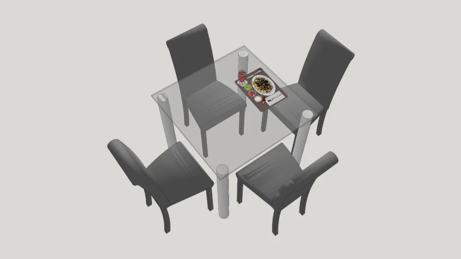 Square Glass Dining Table | 3D Warehouse