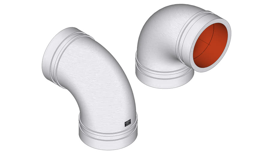 Grooved 90 Elbow 3 inch. | 3D Warehouse