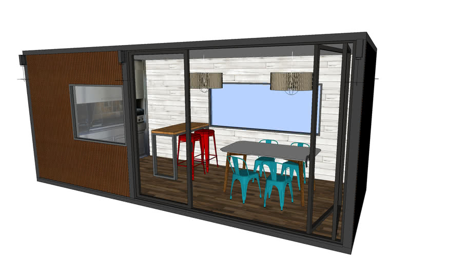 Quincho container para exterior. | 3D Warehouse