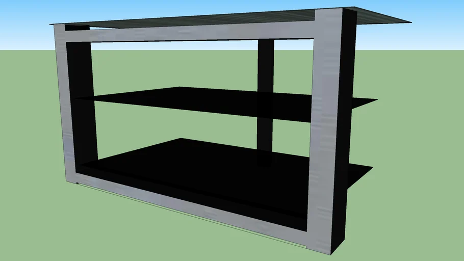 Z-Line Media Console (black glass) | 3D Warehouse