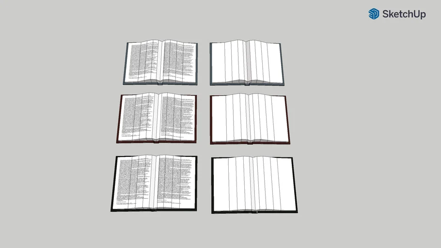 Assorted Open Books | 3D Warehouse