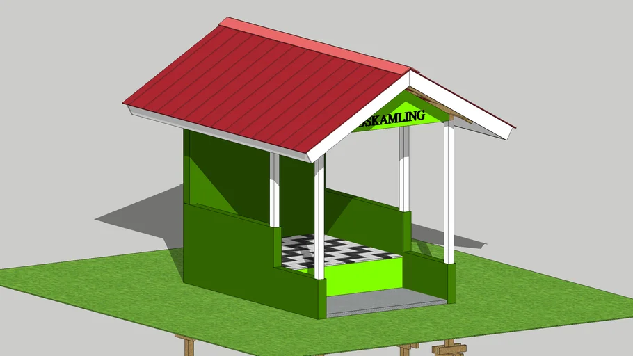 Pos Kamling Konstruksi Kayu | 3D Warehouse