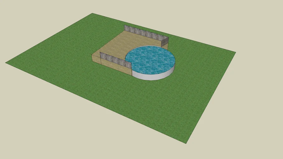 a pool with deck | 3D Warehouse